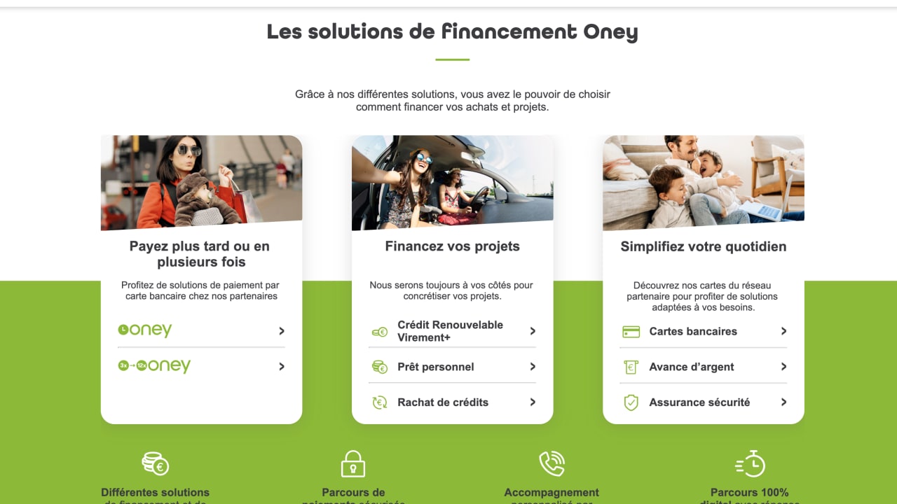 Oney Bank : offre de crédit conso et carte de paiement
